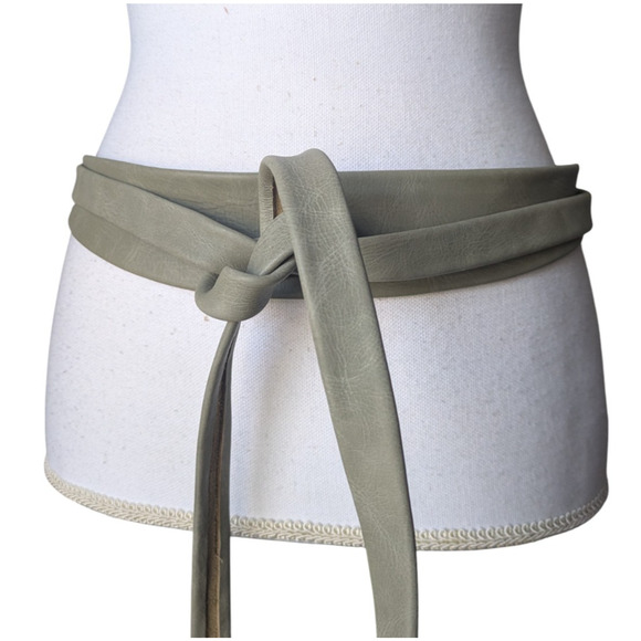Ada | Accessories | Ada Midi Wrap Belt Os Leather Angora Mini Sage ...